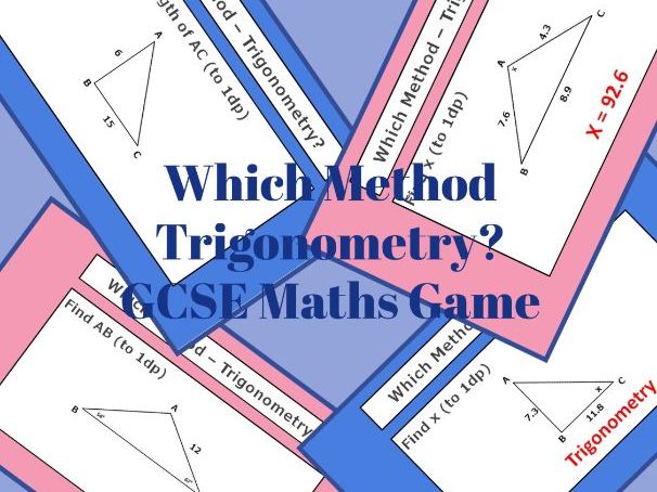 Which Method Trigonometry Gcse Maths Game Activity Revision Teaching