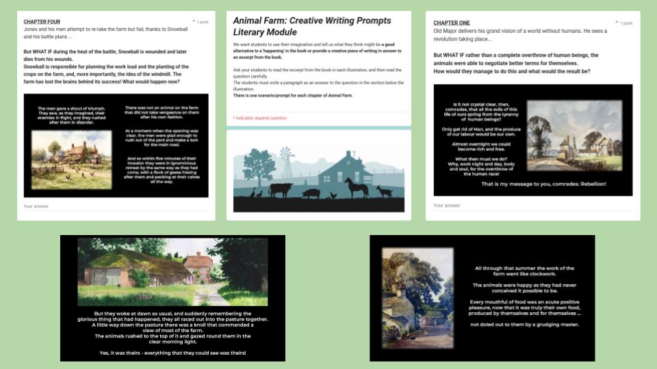 Creative Writing Prompts for Animal Farm Literary Module | Teaching ...