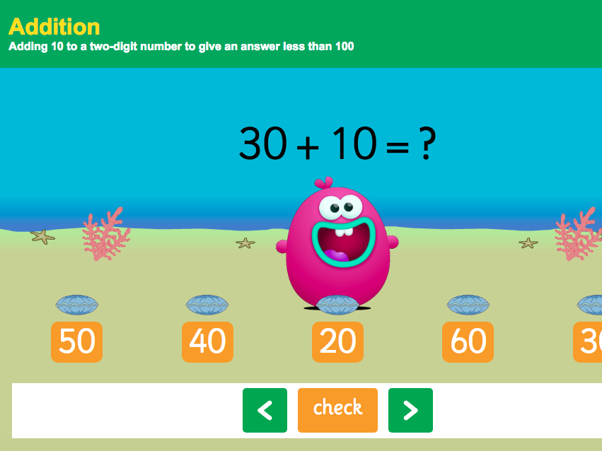 Addition To 100 Adding 10 To A Two Digit Number Interactive Game