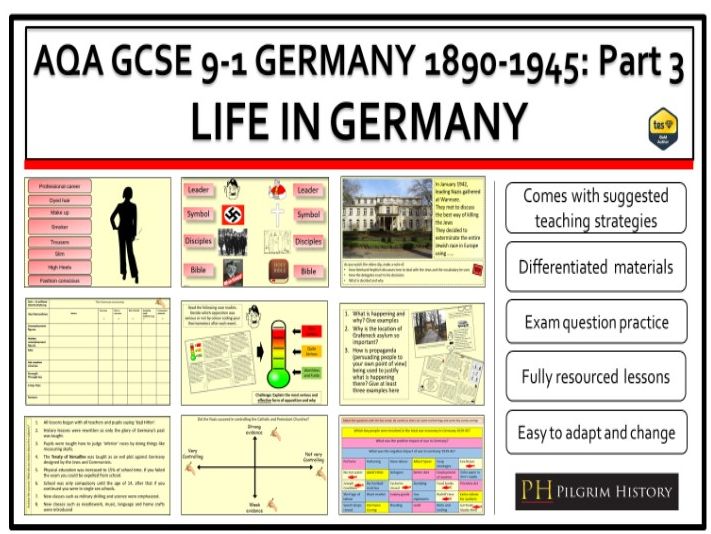 Germany 1890-1945 Democracy and Dictatorship AQA GCSE 9-1 Bundle Part 3 ...