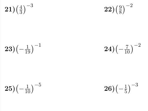 Evaluating negative indices worksheet (with solutions) | Teaching Resources