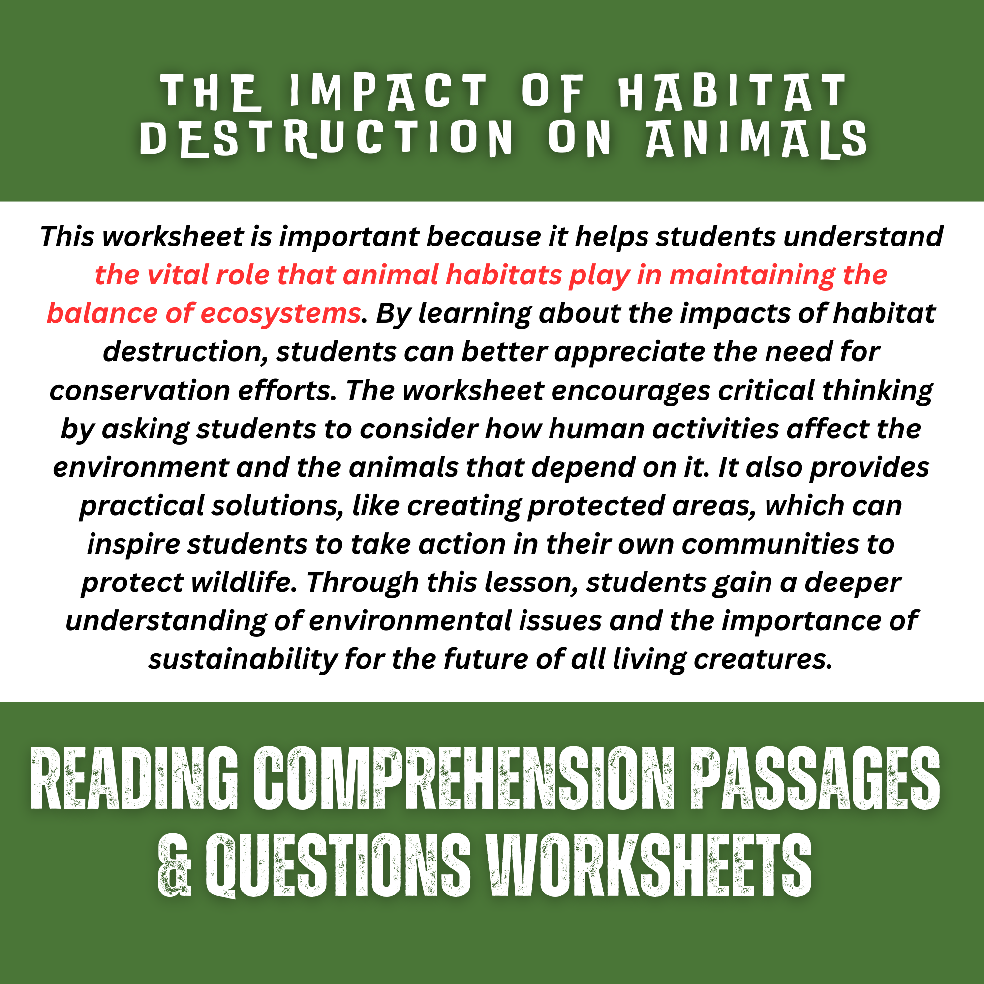 The Impact of Habitat Destruction on Animals - Environment Reading ...