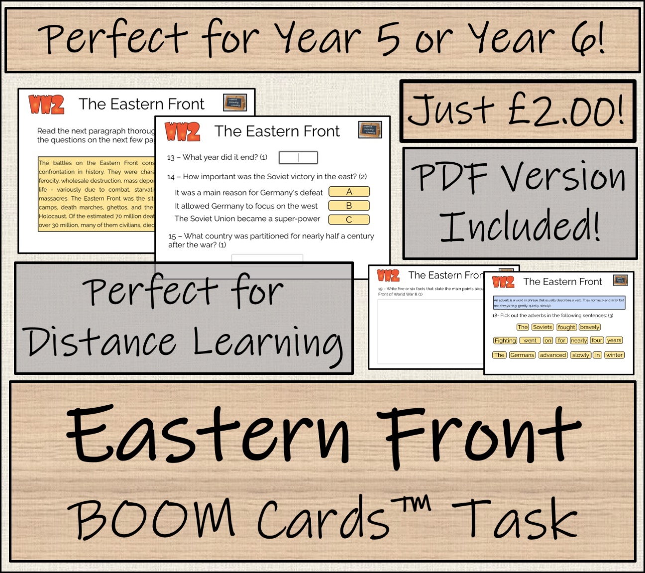 Eastern Front of World War 2 - UKS2 BOOM Cards™ Comprehension Activity ...