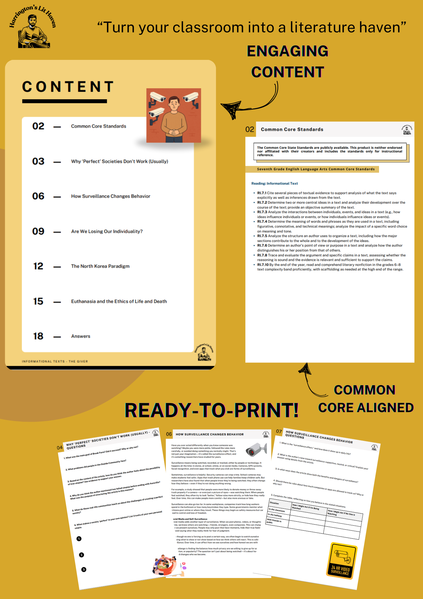 The Giver Informational Texts - 5 Engaging Texts - Analysis + Giver ...