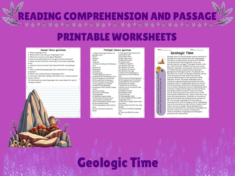 Exploring Geologic Time: Engaging Reading Passage and Insightful ...