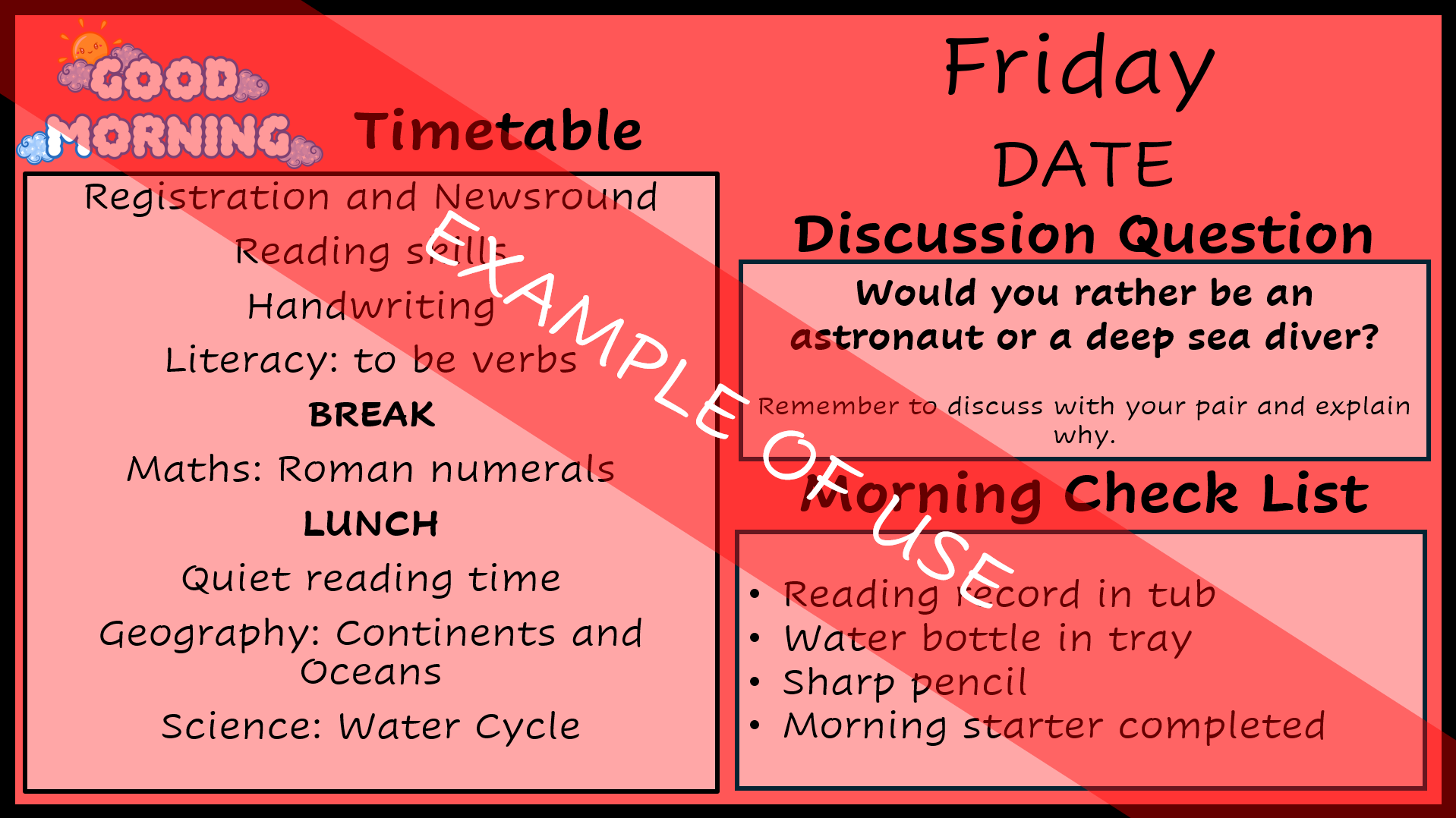 Morning Slides Template – Editable & Ready to Personalise! | Teaching ...