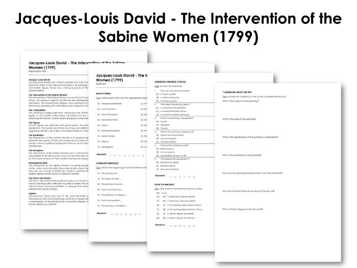 Jacques-Louis David - The Intervention of the Sabine Women (1799 ...