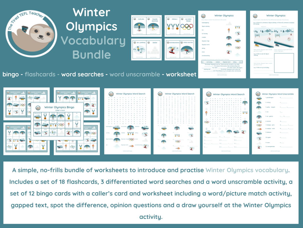 ESL Winter Olympics Vocabulary Bundle | Teaching Resources