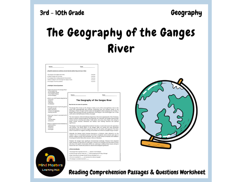 The Geography of the Ganges River Reading Comprehension Passages ...