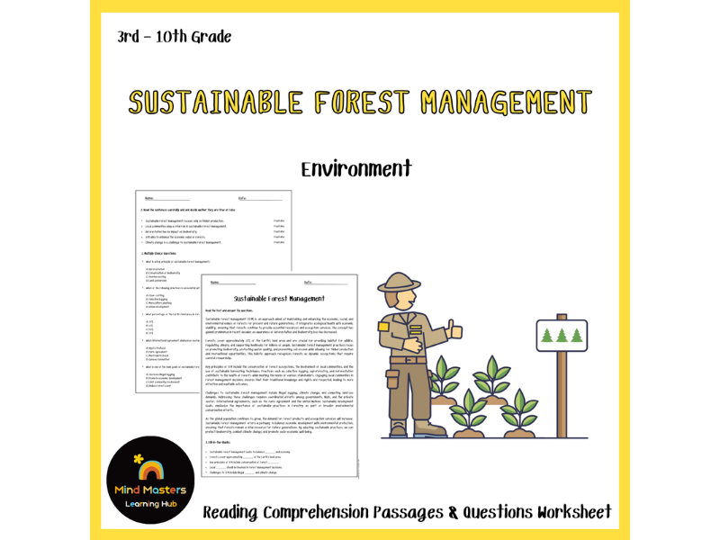 Sustainable Forest Management Reading Comprehension Passages ...