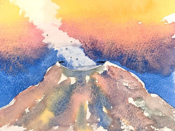 Paint a Volcano in watercolour | Teaching Resources