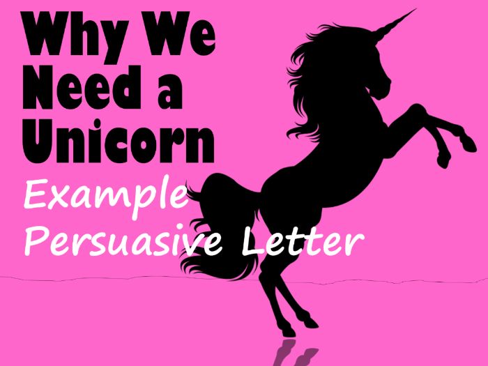 Unicorn Persuasive Letter Example, Feature Identification & Answers ...