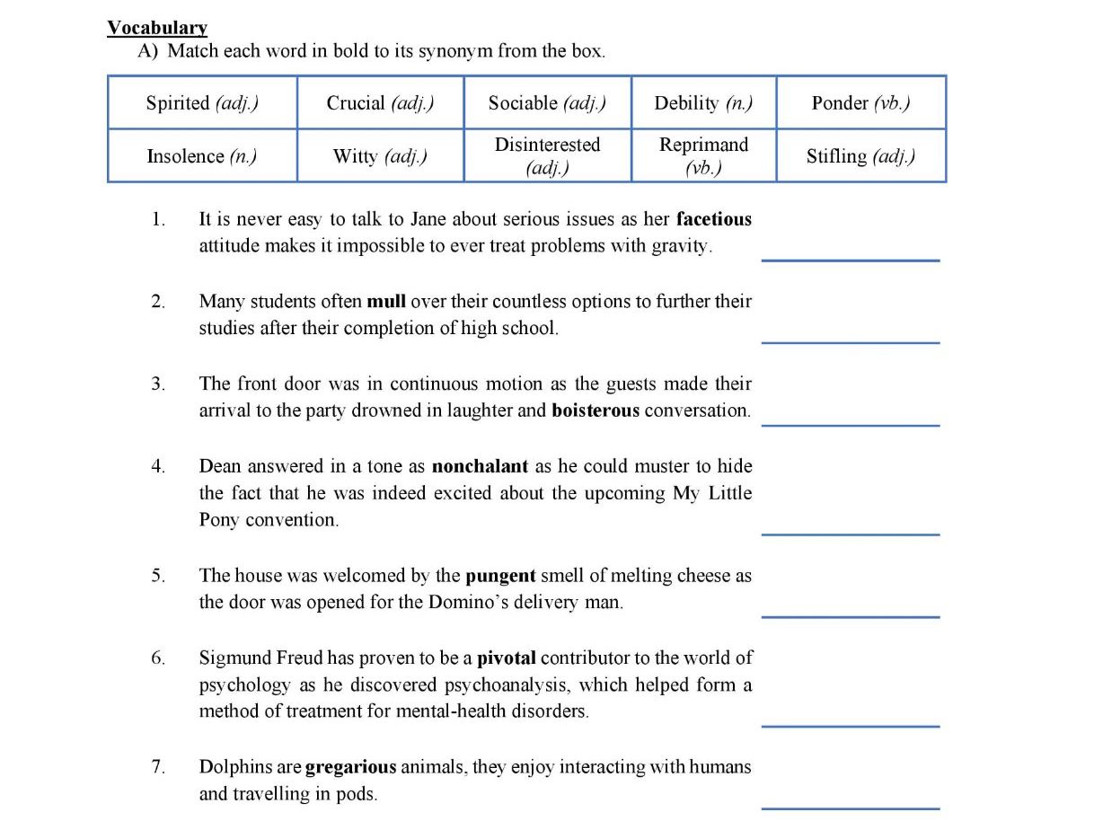 Year 9 10 11 Vocabulary Practice IGCSE Teaching Resources