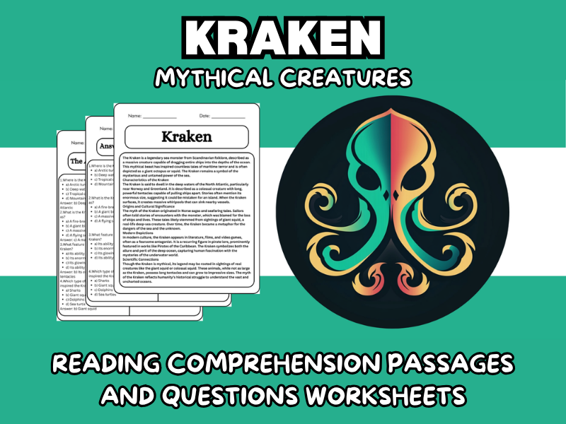 Kraken - Mythical Creatures Reading Comprehension Passages and ...