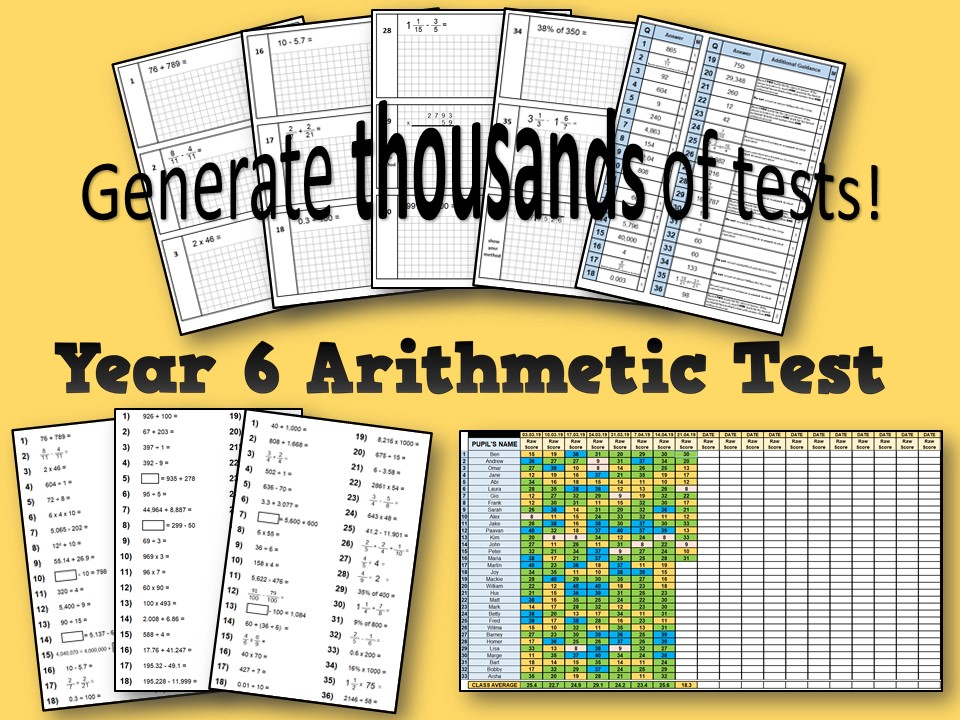 Year 6 Arithmetic Test And Tracking 2016 SATs Teaching Resources