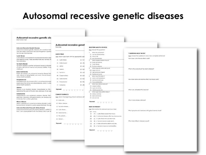 Autosomal recessive genetic diseases | Teaching Resources