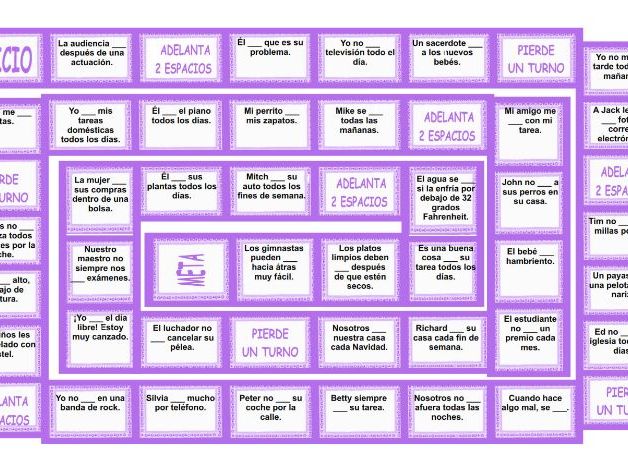 Present Simple Tense Spanish 4 Worksheet-2 Game-1 Exam Bundle ...