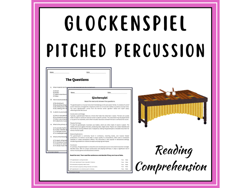 Pitched Percussion Reading Comprehension Passages & Questions ...