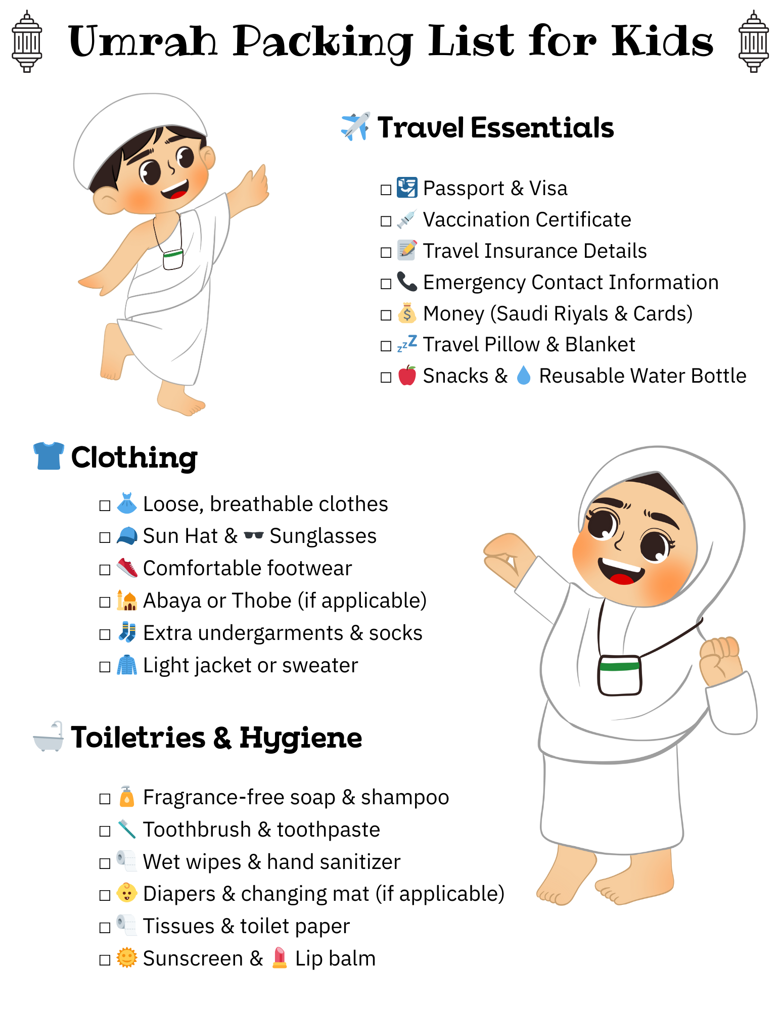 umrah packing list for kids pdf download - umrah packing list for kids ...