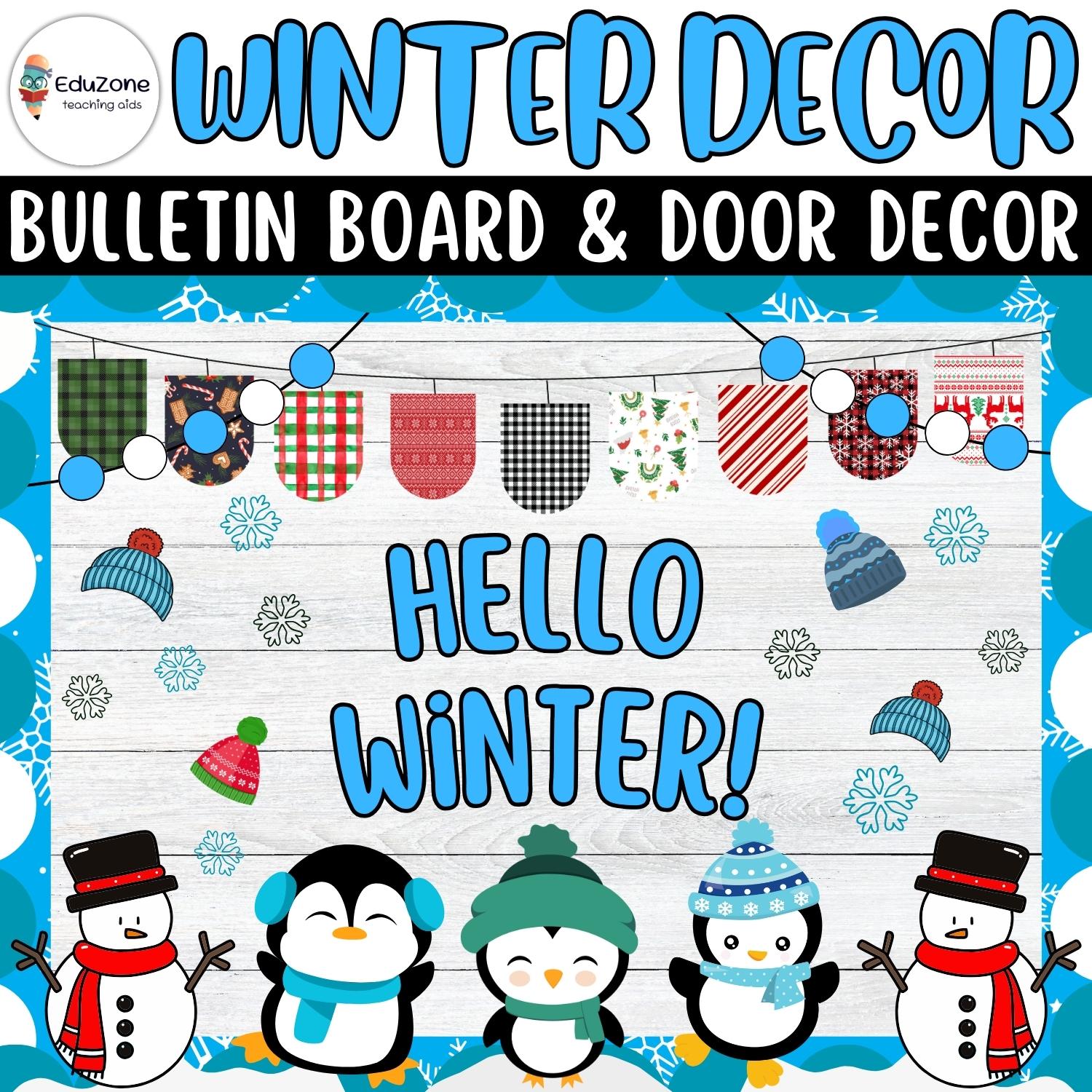 Hello Winter! Bulletin Board & Door Decor kit: Ideas for Winter And ...