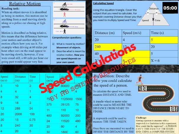Speed Calculations KS3 | Teaching Resources