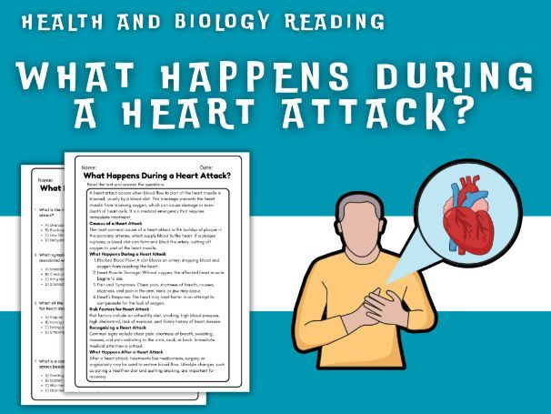 What Happens During a Heart Attack - Health Reading Worksheet ...