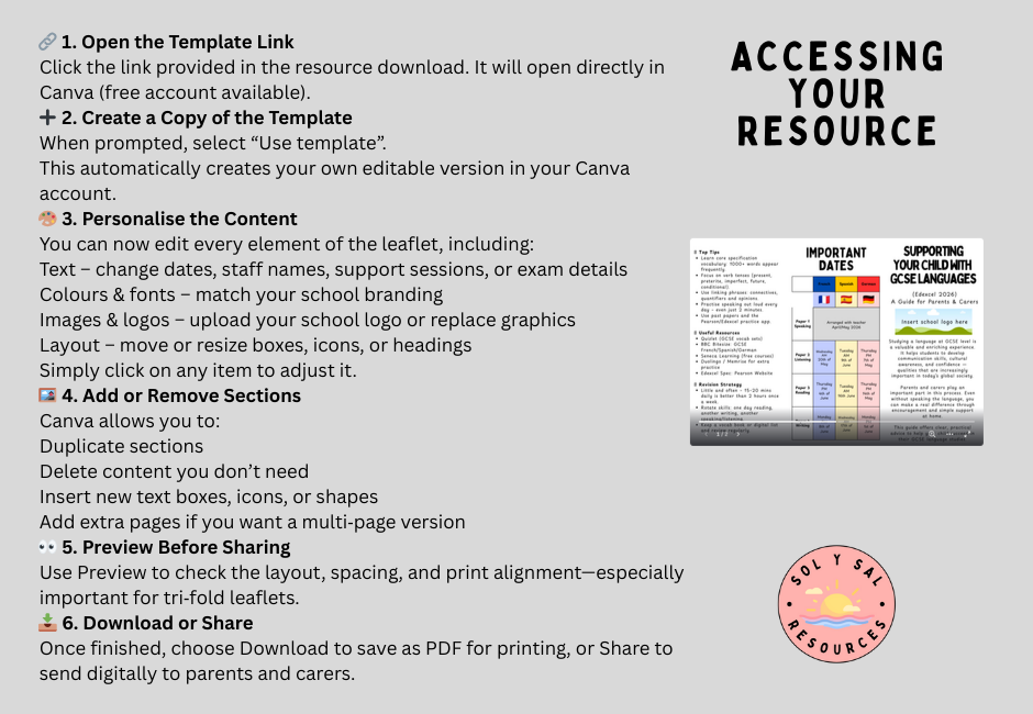 GCSE Languages Parent & Carer Support Leaflet (Edexcel 2026) | Teaching ...