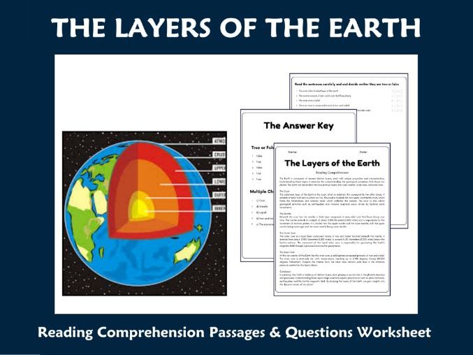 The Layers of the Earth: Reading Comprehension Passages & Questions ...