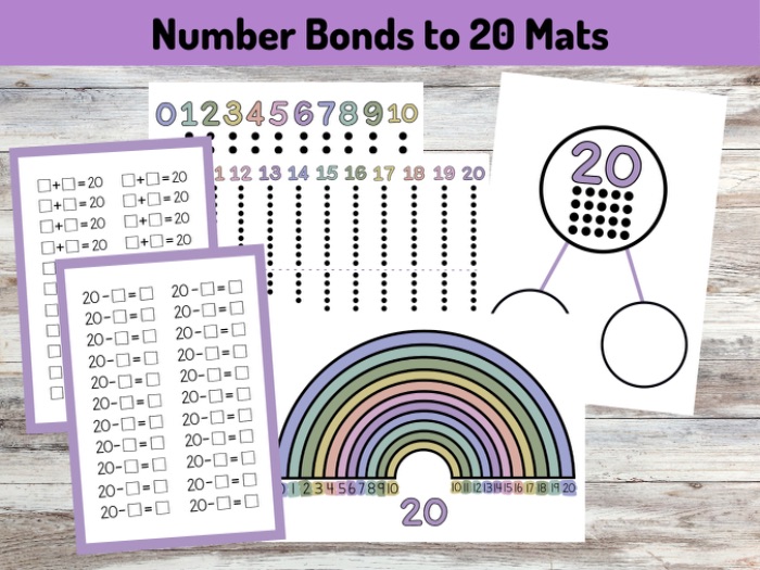 Number Bonds To 20 Mats Teaching Resources