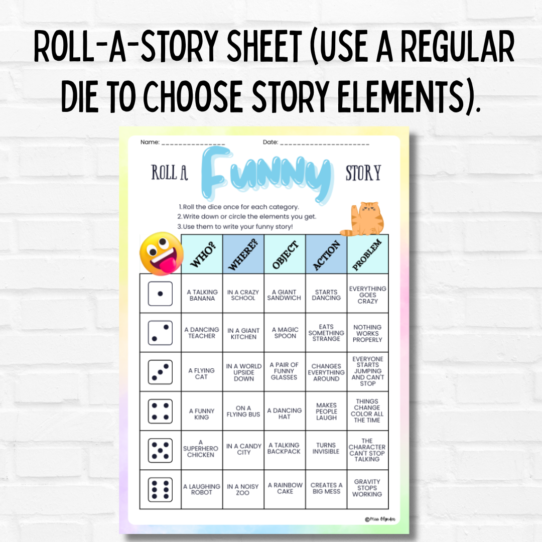 Roll a funny story – ESL Roll the Dice Speaking & Writing Activity ...