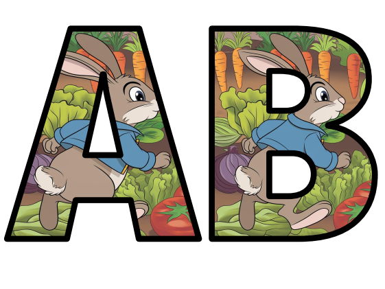 Beatrix Potter Peter Rabbit Garden Lettering Set Display Title Letters ...