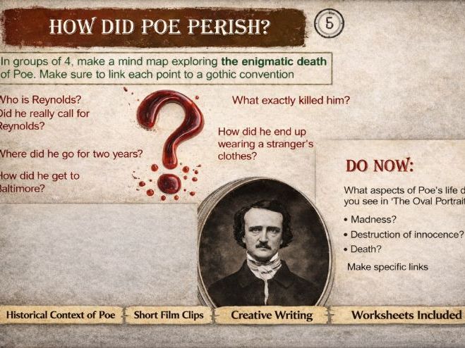 Edgar Allan Poe: The Oval Portrait - KS3 Gothic Study (4 Lessons ...