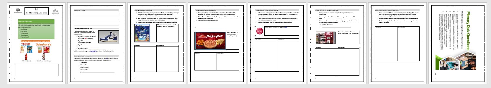 OCR GCSE BUSINESS 2.4 The Marketing mix (all 4 lessons) | Teaching ...