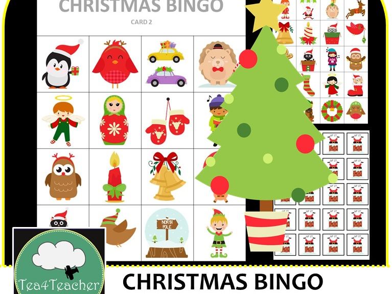 Christmas Bingo - Cute Christmas Themed Bingo Game for Preschool & K-2 ...