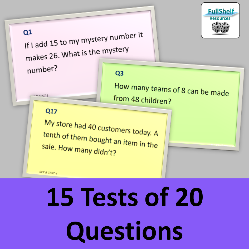 Mental Maths Tests Year 4 Teaching Resources