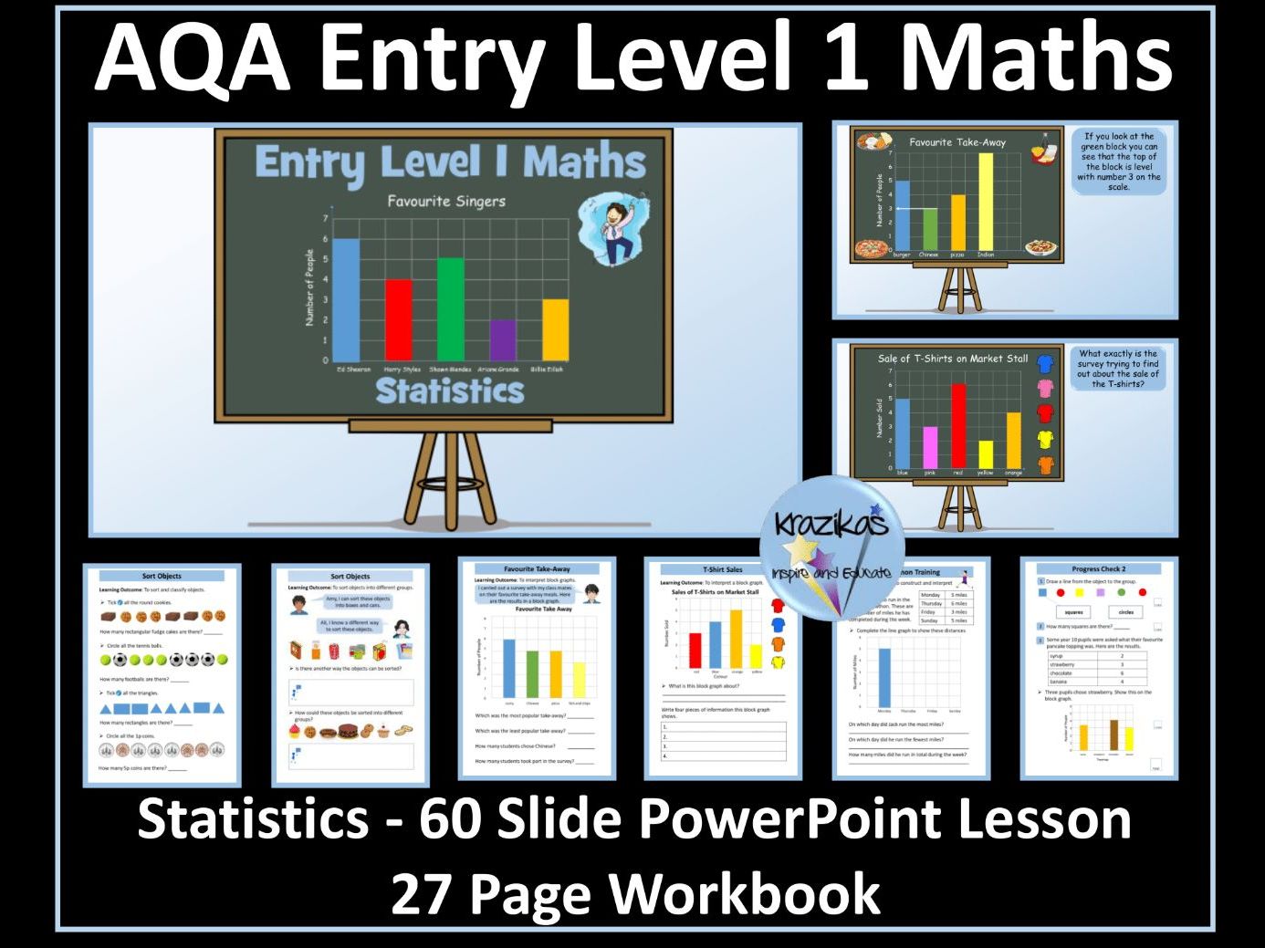 Statistics AQA Entry Level 1 Maths Teaching Resources