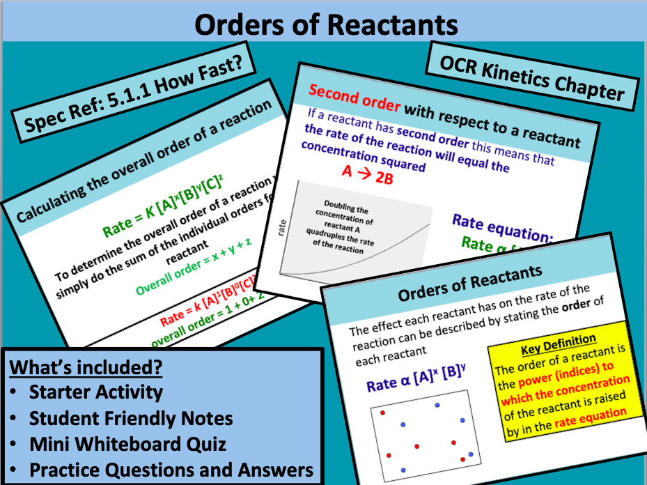 Kinetics: Orders of Reactants (A Level Chemistry) | Teaching Resources