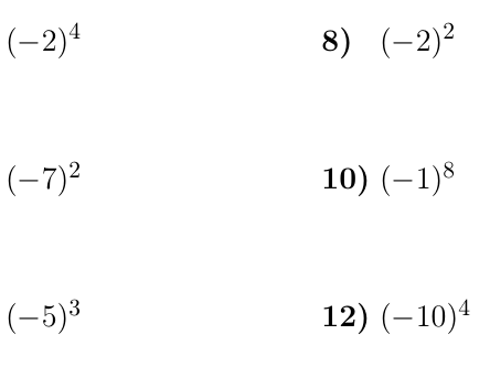 Exponents Of Negative Numbers Worksheet (with Solutions) | Teaching 