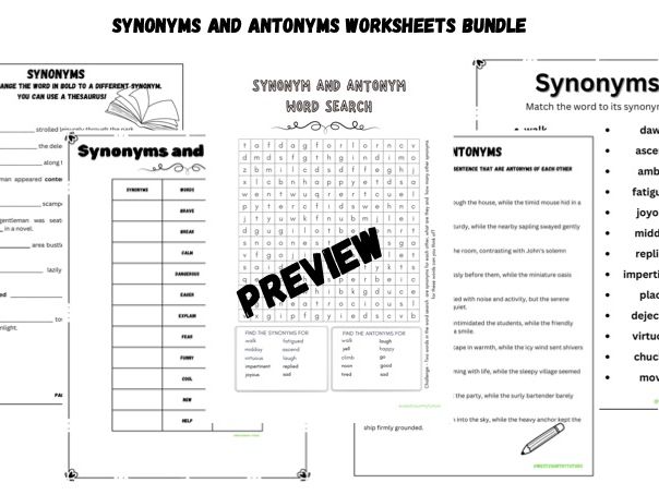 Synonyms and Antonyms | Teaching Resources