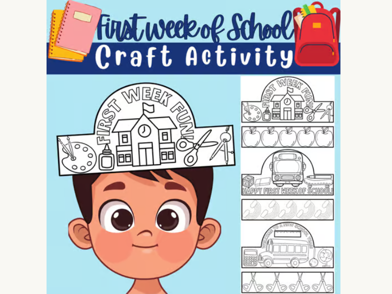 Back to School Crown Craft Bundle: Fun Hats and Headband Activities for ...