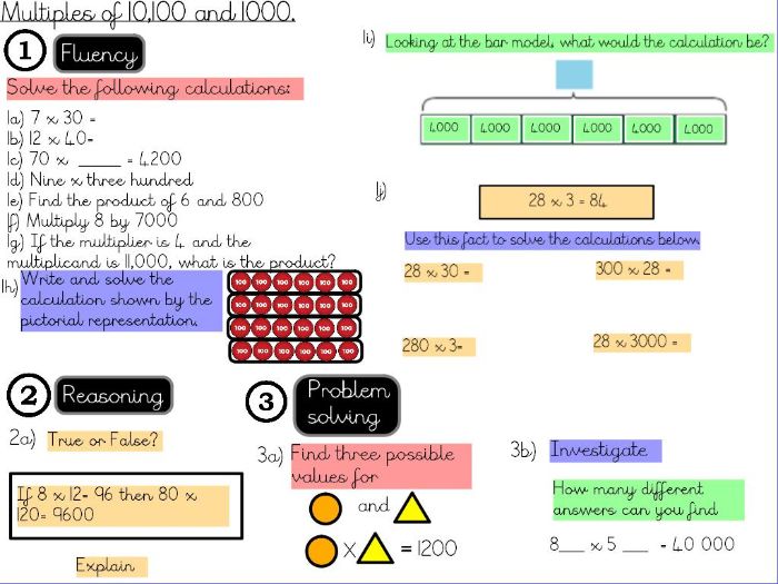Multiplication And Division Multiples Of 10 100 And 1000 Year 5