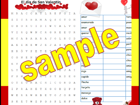 San Valentín: sopa de letras | Teaching Resources