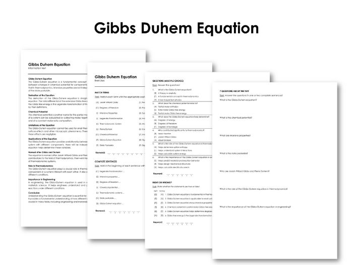 Gibbs Duhem Equation | Teaching Resources