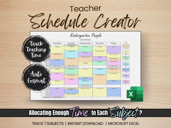 Teacher Schedule Creator | Timetable Calculator | | Digital & Printable ...