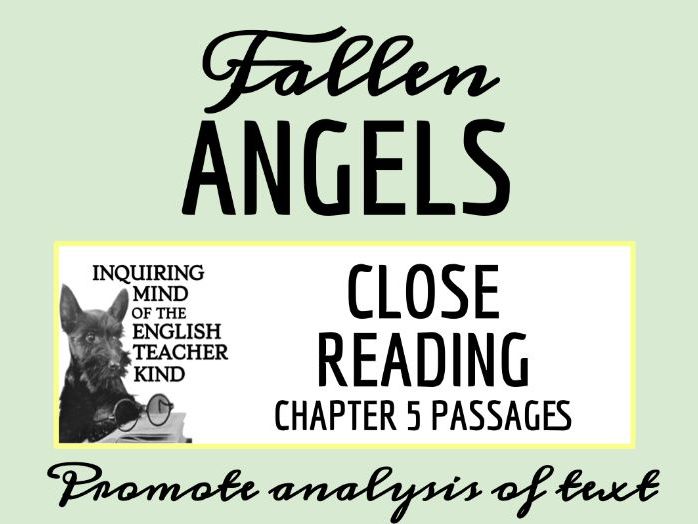 Fallen Angels Close Reading Worksheets Bundle | Teaching Resources
