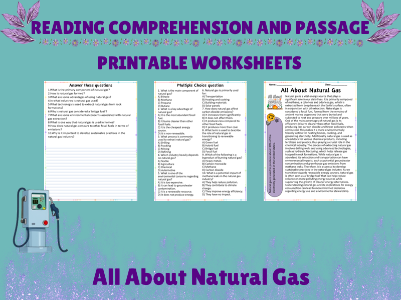 Exploring Natural Gas: An Educational Passage with Engaging Questions ...