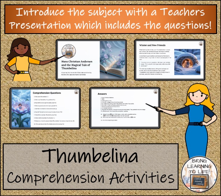 Thumbelina Reading Comprehension Hans Christian Andersen | Year 5 or ...