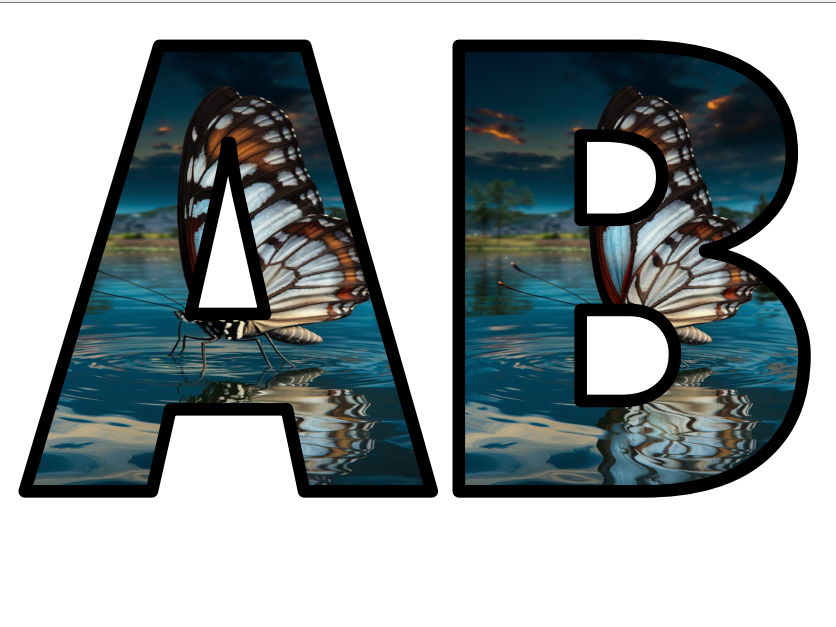 Butterfly Lake Nature Lettering Set Display Title Letters Numbers Signs ...