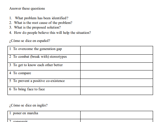 Article and questions with answers on the generational gap | Teaching ...