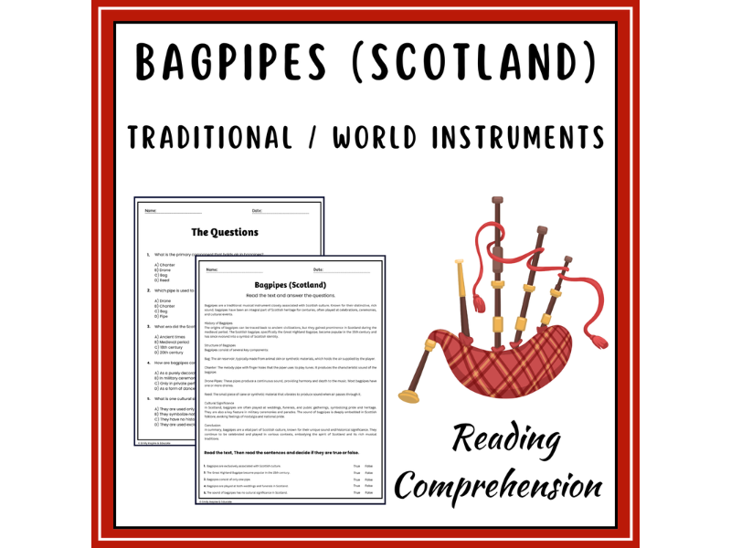 Bagpipes (Scotland) Reading Comprehension Passages & Questions ...